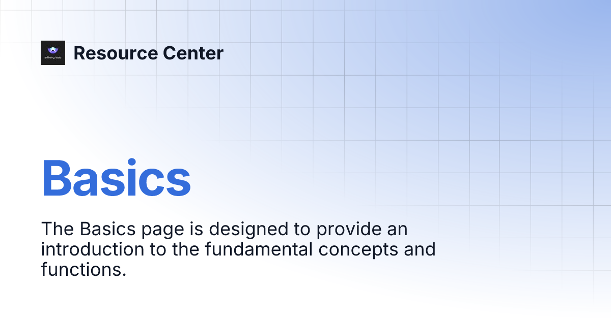 Basics | Resource Center